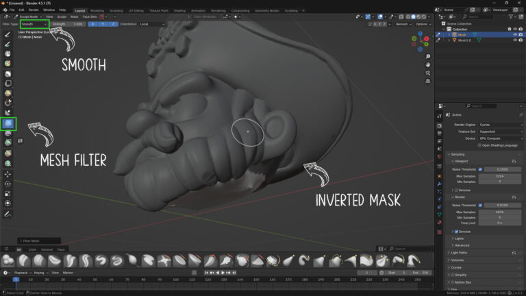 How to Cut a Model in Blender Sculpt Mode - 3DSkillUp